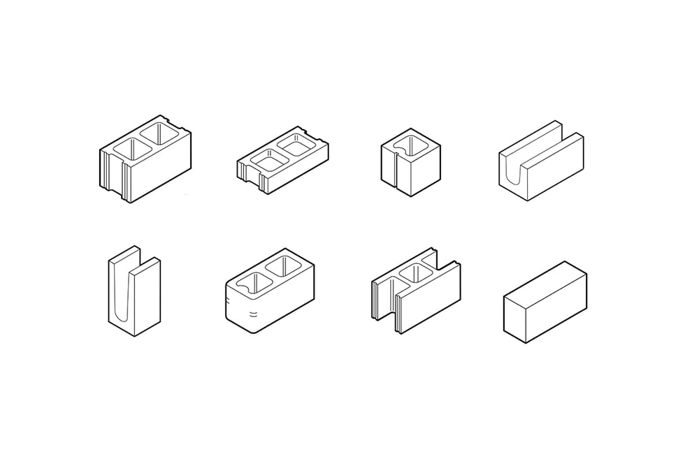 Standard Masonry Shapes and Sizes (2” – 16”)